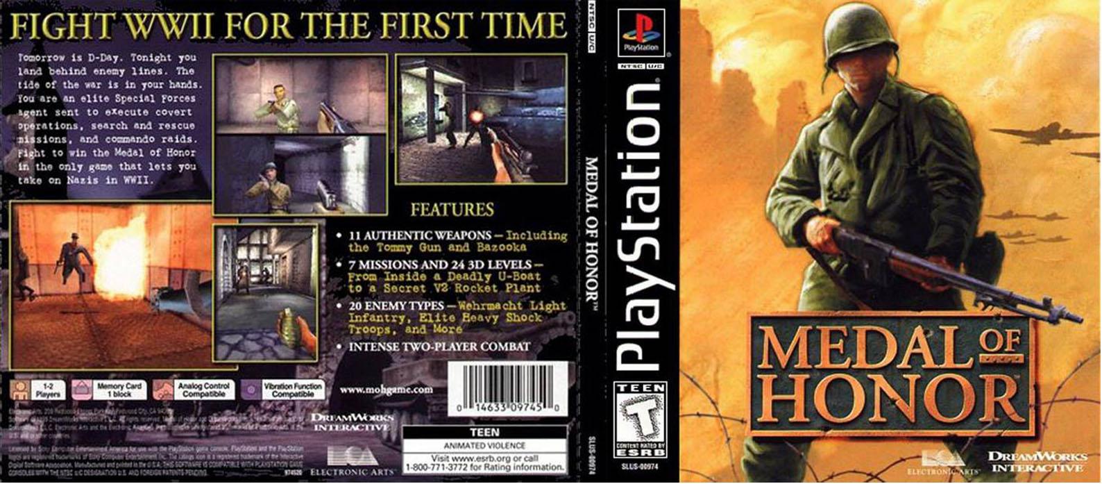 Medal of Honor – PSOne – Box cover – Obsolete Gamer